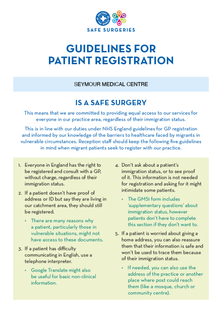 New patient registration | Seymour Medical Centre